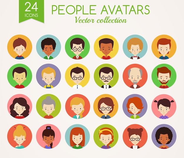 Diverse Collection of Vibrant People Avatars in Circular Frames | Jiffy ...