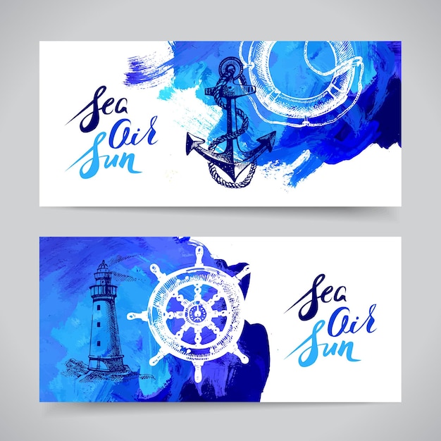 Nautical Themed Banner with Anchor, Lighthouse, and Wheel | Jiffy Designs