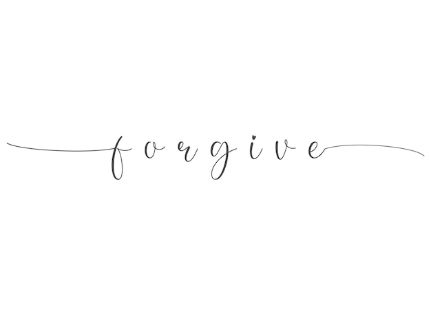 Elegant Calligraphic Handwritten Word 'Forgive' in Cursive Script ...