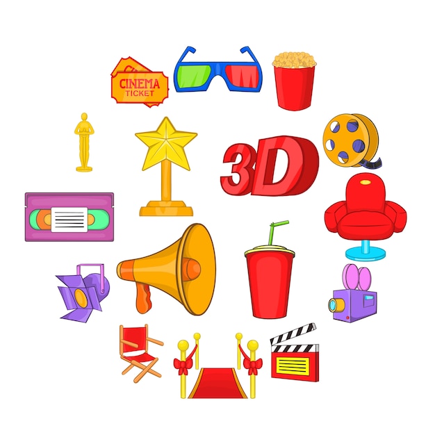 Vibrant Collection of Iconic Cinema and Entertainment Symbols | Jiffy ...