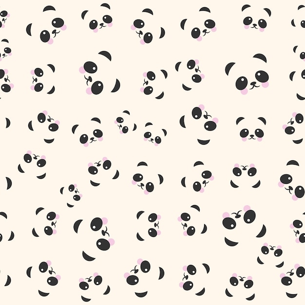 Delightful Panda Faces Repeating Pattern | Jiffy Designs