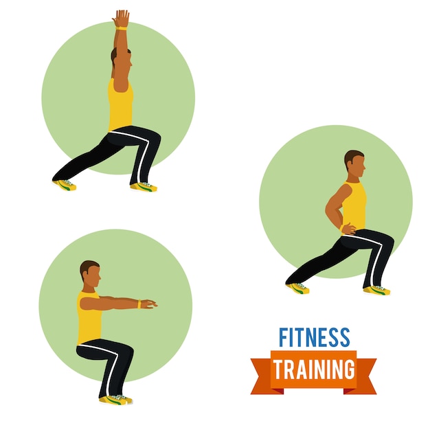 Diverse Fitness Training Poses Showcasing Dynamic Exercises | Jiffy Designs