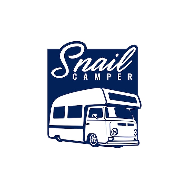 Iconic Snail Camper Van Design with Bold Typography | Jiffy Designs