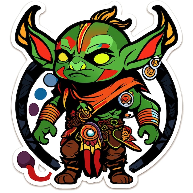 Vibrant Tribal Warrior Creature Illustration | Jiffy Designs