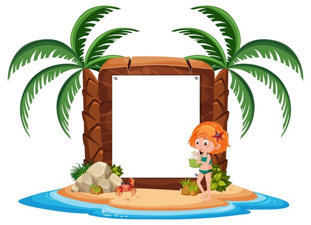 Tropical Island Frame with Playful Monkey Companion | Jiffy Designs