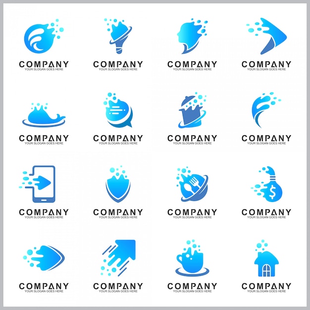Vibrant Blue Splash Logos: A Dynamic Collection of Modern Icons | Jiffy ...