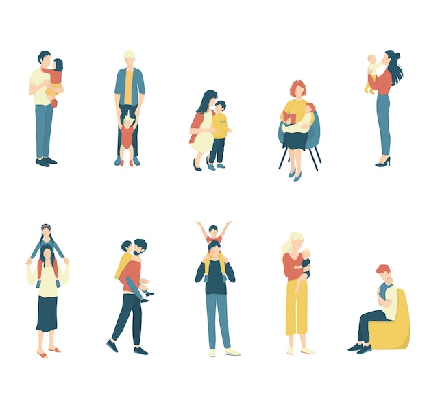 Diverse Collection of Stylized Human Figures in Various Poses | Jiffy ...