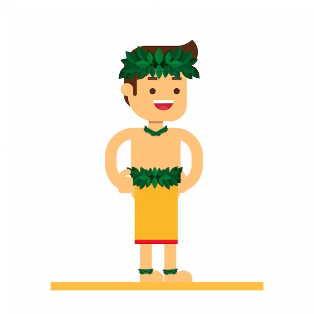 Cheerful Tropical Character in Leaf Attire | Jiffy Designs