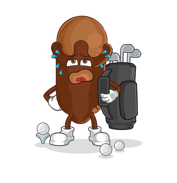 Golfing Donut Character Carrying Golf Bag | Jiffy Designs