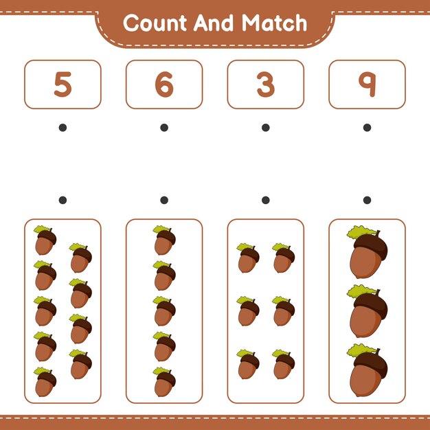Charming Acorn Counting Activity for Kids | Jiffy Designs