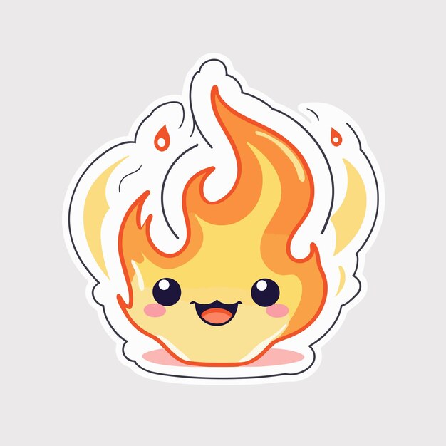 Adorable Animated Flame Mascot with Cute Expression | Jiffy Designs