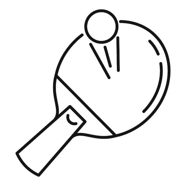 Minimalist Ping Pong Paddle Icon in Black and White | Jiffy Designs