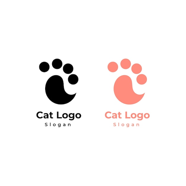 Playful Paw Prints: Minimalist Cat Logo Design | Jiffy Designs