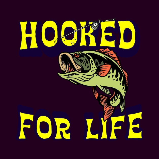 Vibrant Fishing Artwork with Bold Text and Fierce Fish | Jiffy Designs