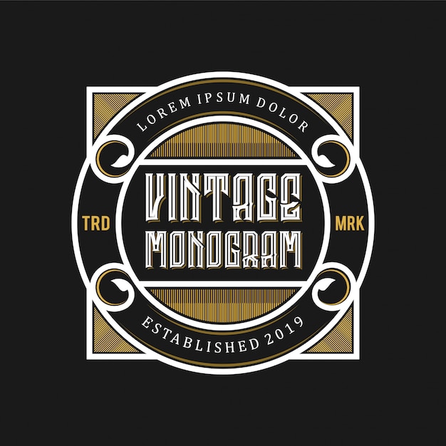 Elegant Vintage Monogram Badge with Ornate Borders | Jiffy Designs