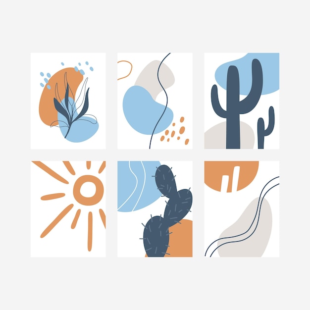 Vibrant Abstract Nature Symbols in Earthy Tones and Shapes | Jiffy Designs