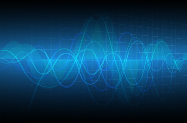 Glowing Blue Waveform Pattern on Dark Background | Jiffy Designs