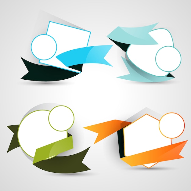 Vibrant Geometric Arrow Shapes with Circular Frames Collection | Jiffy ...