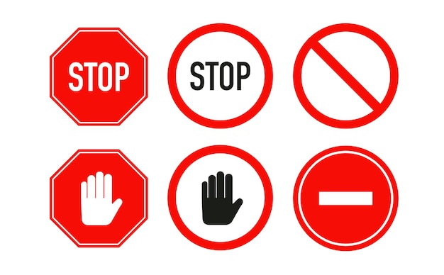 Iconic Red Stop Signs and Traffic Symbols Collection | Jiffy Designs