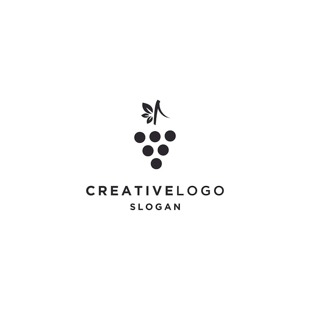 Minimalist Grape Cluster Logo with Leaf Accent | Jiffy Designs