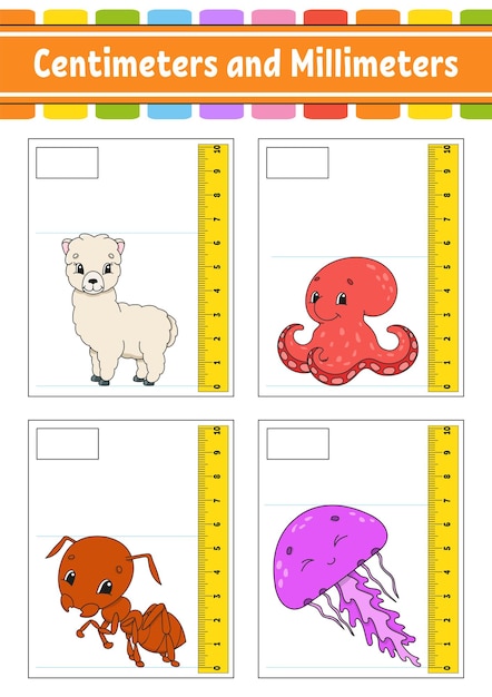 Colorful Animal Measurements in Centimeters and Millimeters | Jiffy Designs