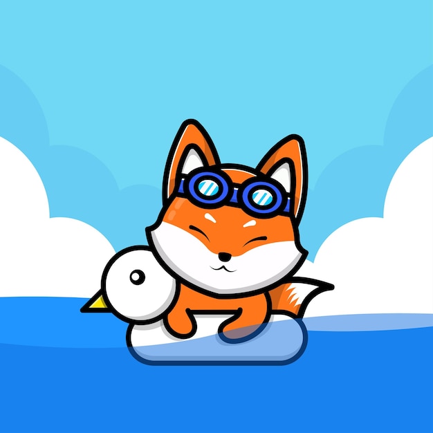 Adorable Fox Floating on Cloud with Glasses | Jiffy Designs