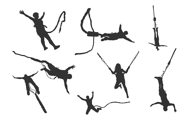 Diverse Collection of Silhouetted Acrobatic Poses and Stunts | Jiffy ...