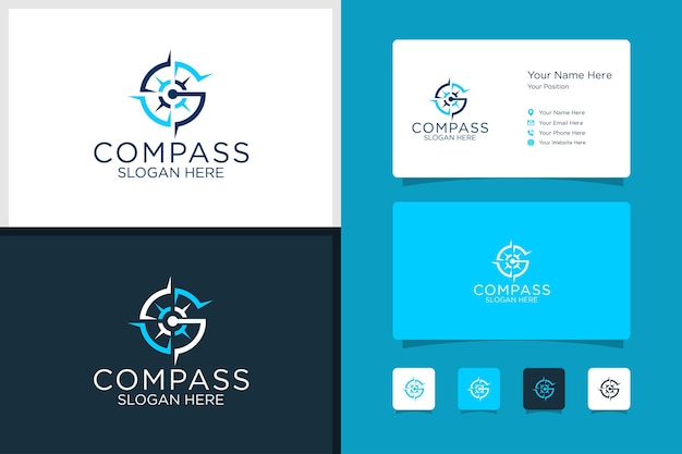 Navigational Compass Logo with Stylized Directional Arrows | Jiffy Designs
