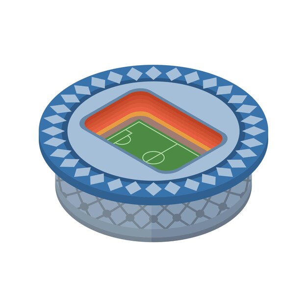 Vibrant Isometric Soccer Stadium with Geometric Patterns | Jiffy Designs