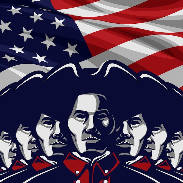 Patriotic Portraits: Iconic American Faces on Waving Flag | Jiffy Designs