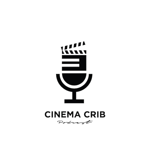 Minimalist Black and White Cinema Crib Logo Design | Jiffy Designs