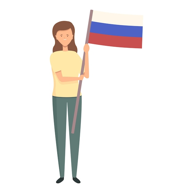 Young Woman Proudly Waving the Russian Flag | Jiffy Designs
