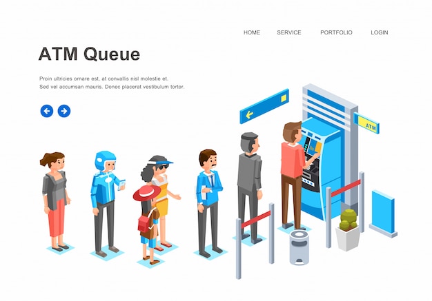 Diverse People Waiting in Line at ATM Machine | Jiffy Designs
