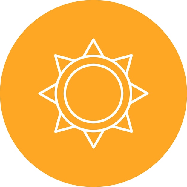 Radiant Sun Symbol in Vibrant Orange Circle | Jiffy Designs
