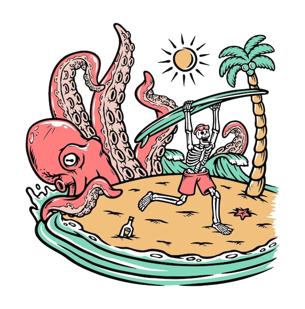 Vibrant Tropical Octopus and Skeleton Adventure | Jiffy Designs