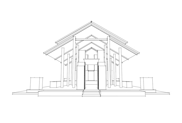 Elegant Architectural Blueprint of a Majestic Temple Structure | Jiffy ...