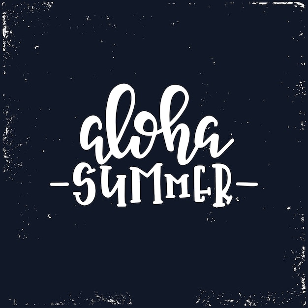 Vibrant Aloha Summer Lettering on Starry Night Background | Jiffy Designs