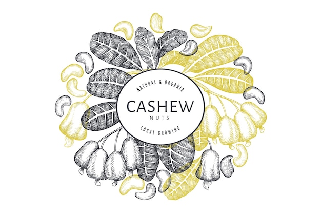 Vibrant Cashew Nuts and Leaves Artistic Arrangement | Jiffy Designs