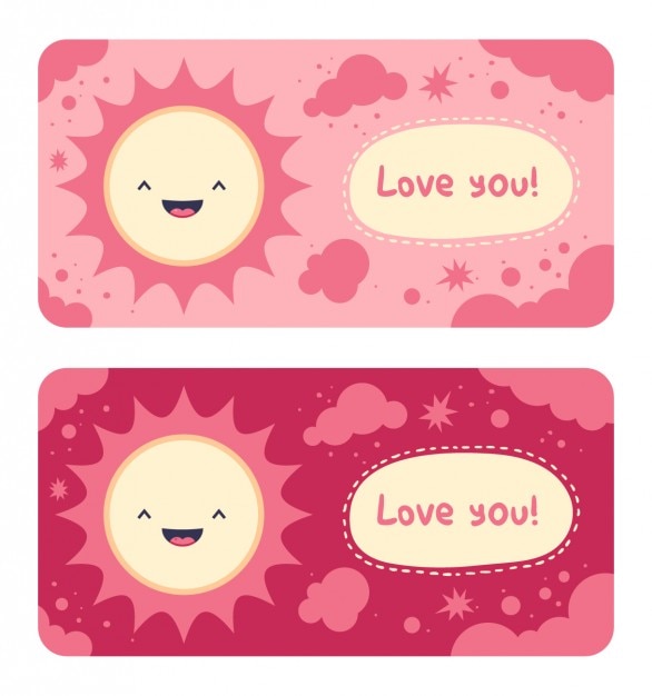 Cheerful Smiling Sun Illustrations with Love You Message | Jiffy Designs