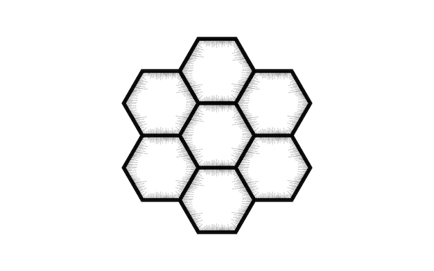 Interlocking Hexagonal Shapes in Minimalist Black and White | Jiffy Designs