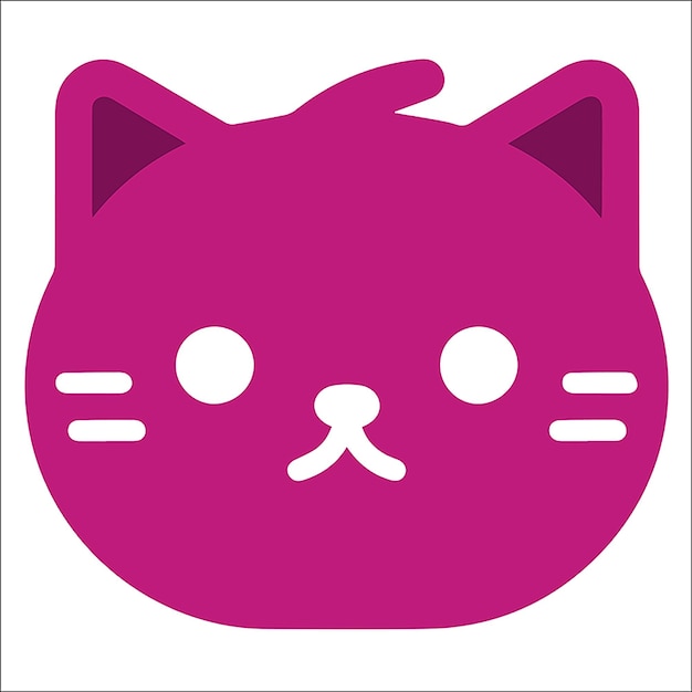 Playful Pink Cat Face with Cute Features | Jiffy Designs