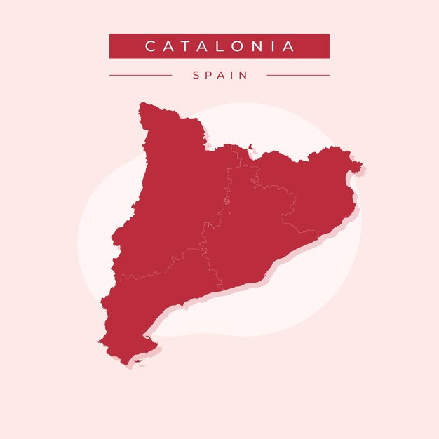 Vibrant Map of the Autonomous Community of Catalonia, Spain | Jiffy Designs