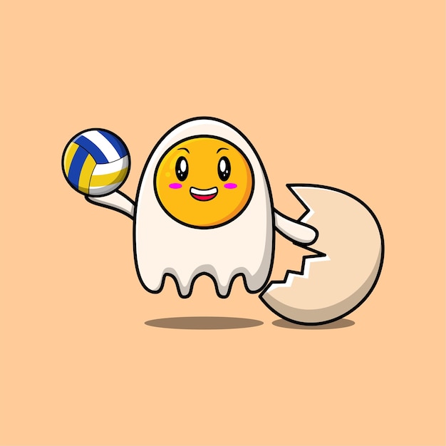 Cheerful Ghost Holding Volleyball for Sports Fans | Jiffy Designs
