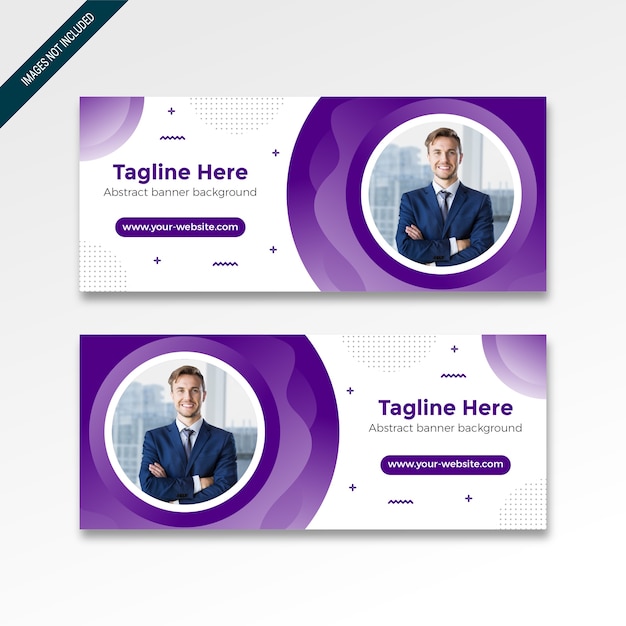 Professional Headshot Avatar Graphics with Purple Geometric Shapes ...