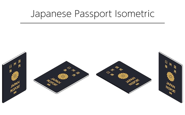 Elegant Japanese Passport Designs in Isometric View | Jiffy Designs