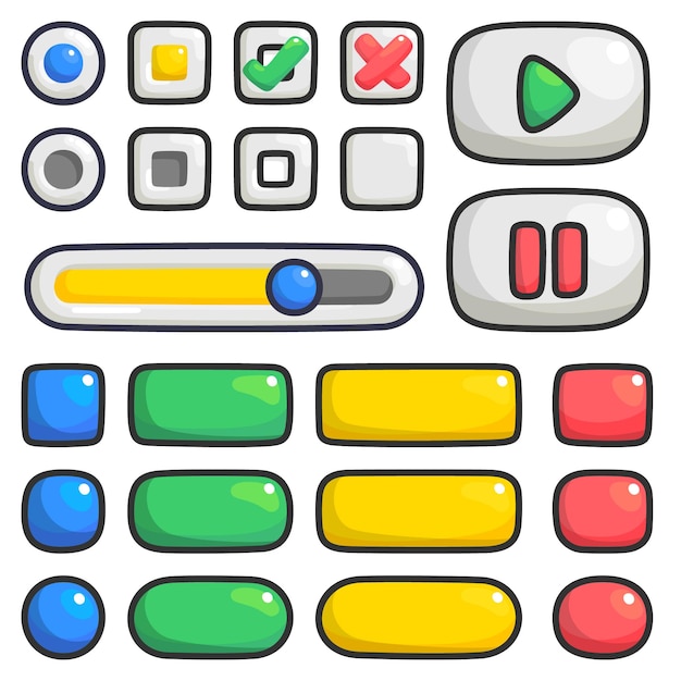 Vibrant Collection of Geometric Shapes and Buttons | Jiffy Designs