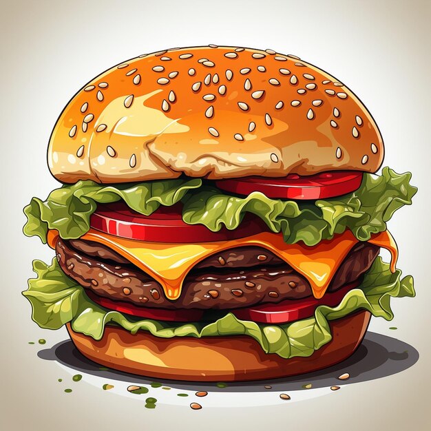 Delectable Cheeseburger with Vibrant Toppings | Jiffy Designs