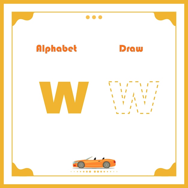 Vibrant Alphabet Drawing: Letter W and Whimsical Car | Jiffy Designs