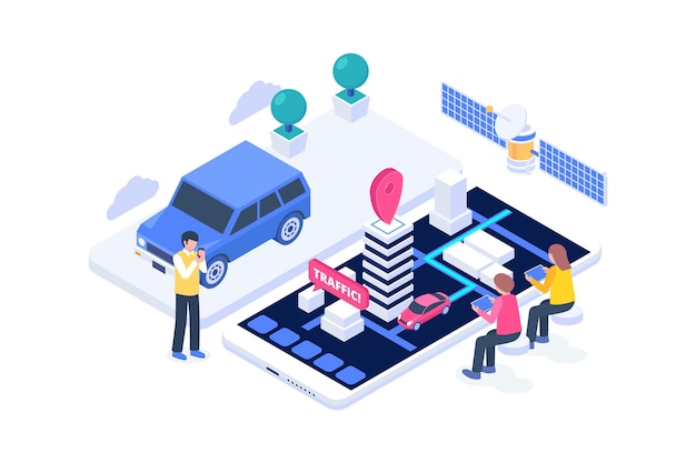 Vibrant Isometric Illustration of Modern Navigation Technology | Jiffy ...