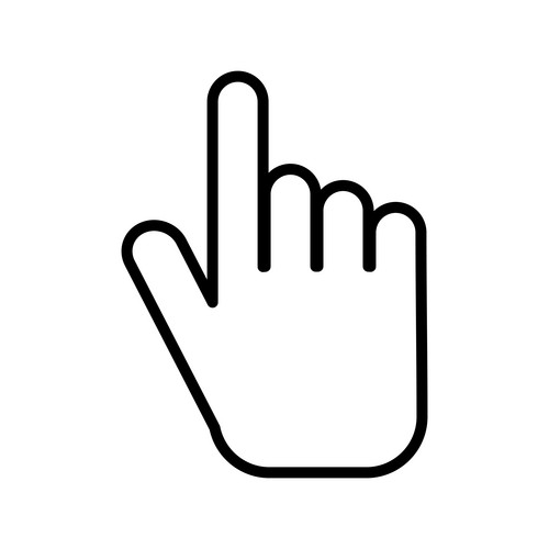 White Hand Cursor Pointer Icon. Flat Version Vector Illustration. Stock ...